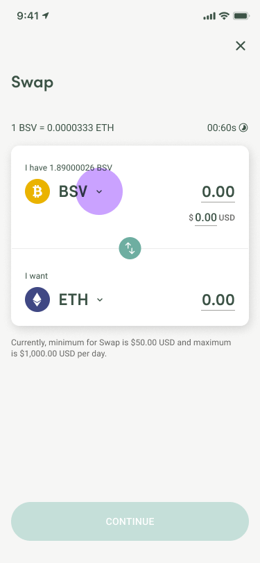 How do I swap digital assets?